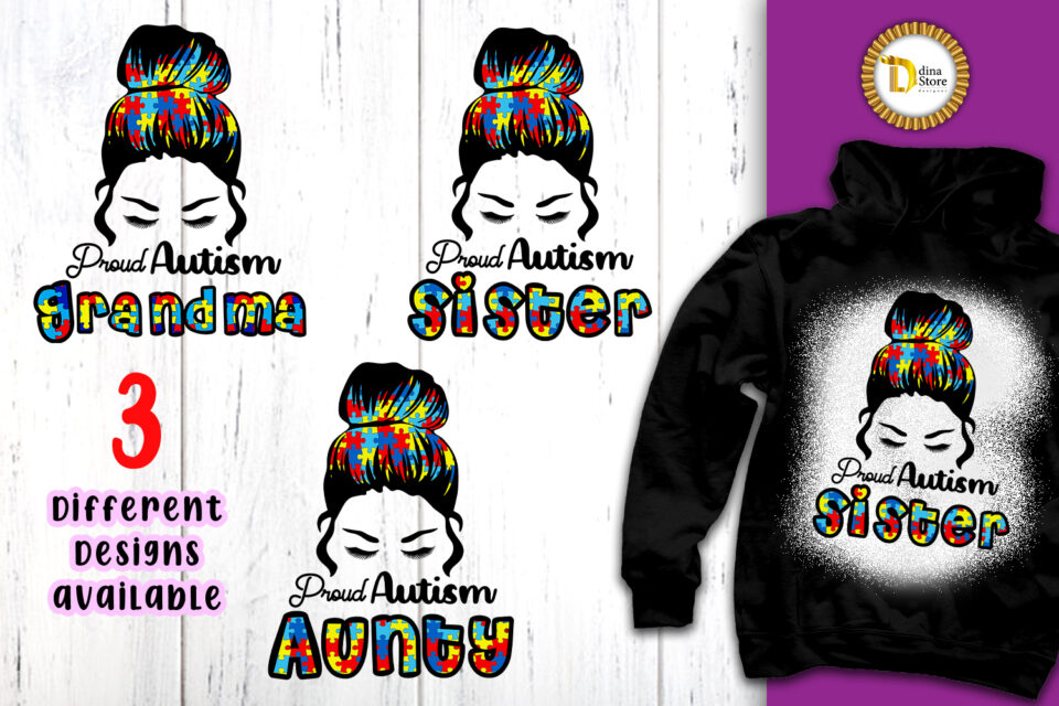 proud Autism Family sublimation designs